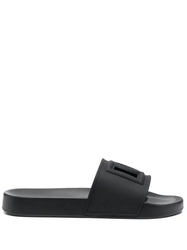 Dolce & Gabbana Cut-out Logo Slides - Black