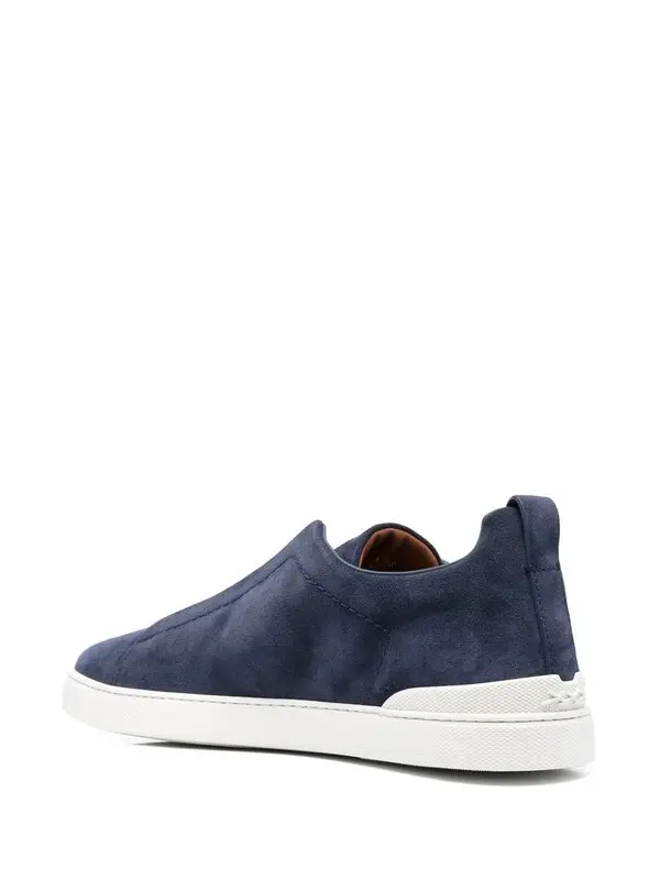 Zegna Triple Stitch Suede Slip-ons