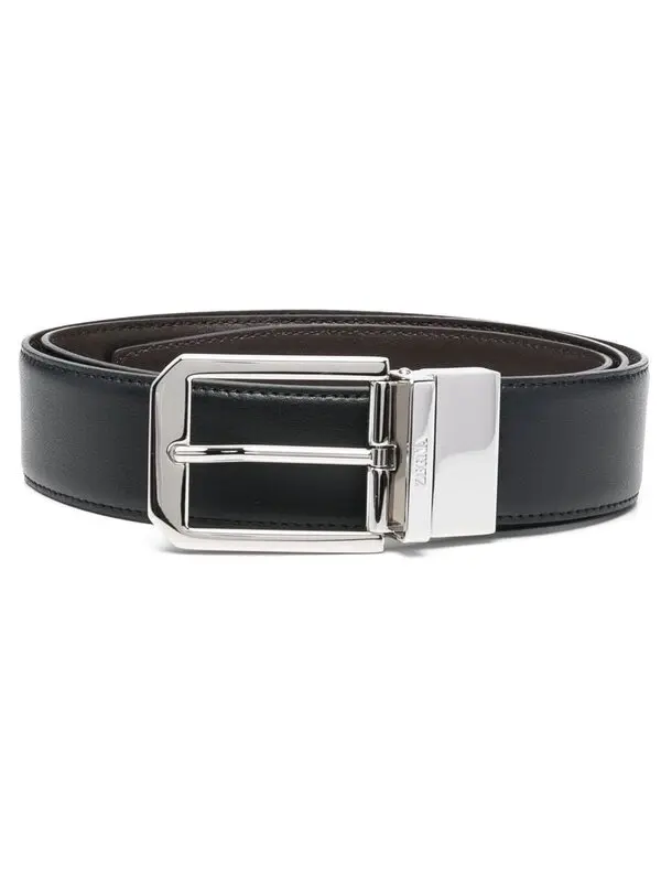 Zegna Buckle-fastening Leather Belt - Black