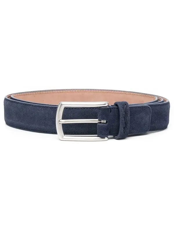 Zegna Buckle-fastening Leather Belt - Blue