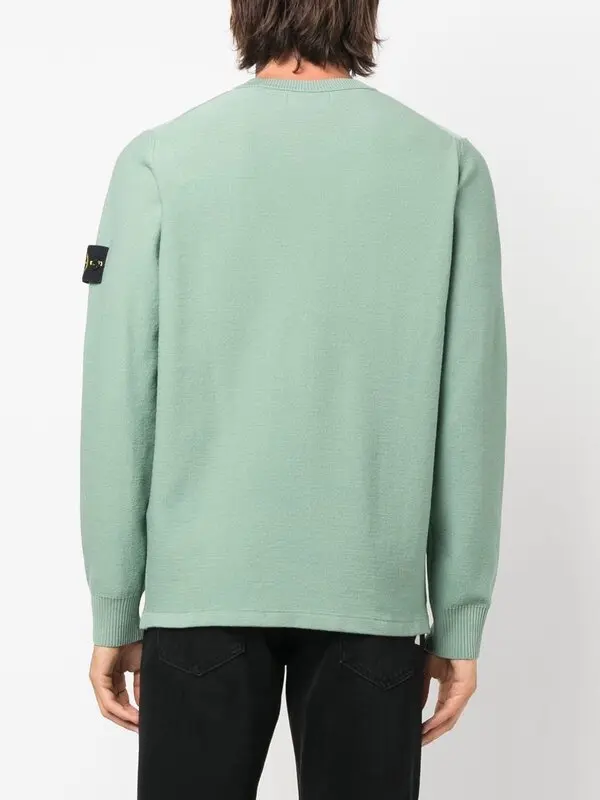 Stone Island Compass-patch Crew-neck Sweater - Green