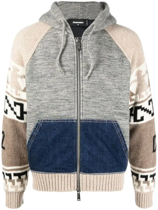 Dsquared2 Intarsia-knit Zip-up Hoodie