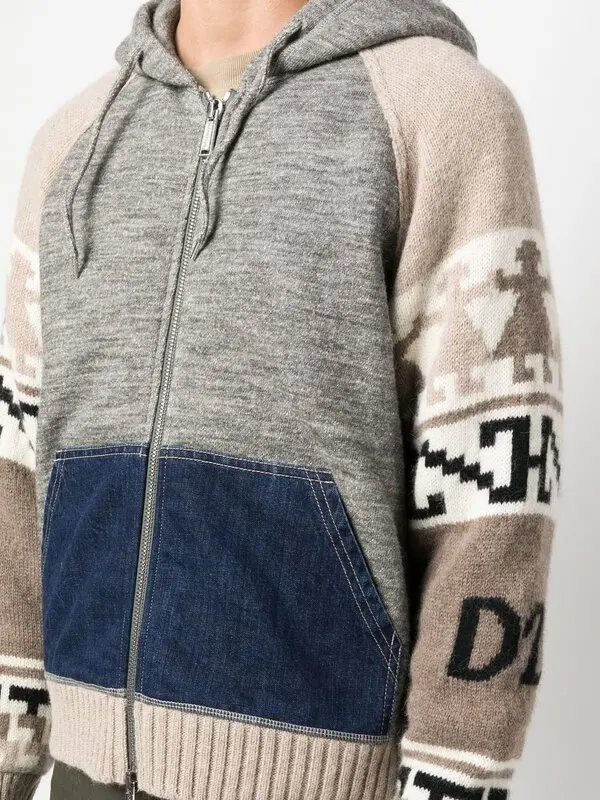 Dsquared2 Intarsia-knit Zip-up Hoodie