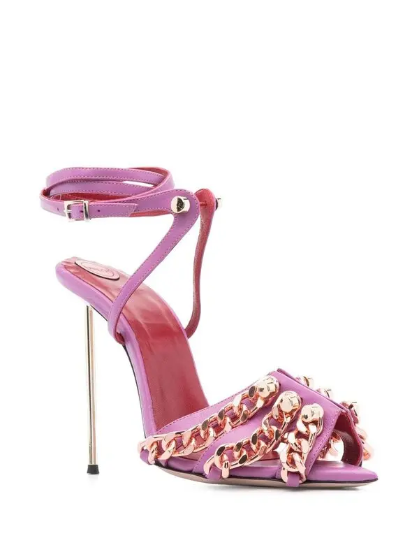 HARDOT Chain-detail Heeled Sandals - Purple