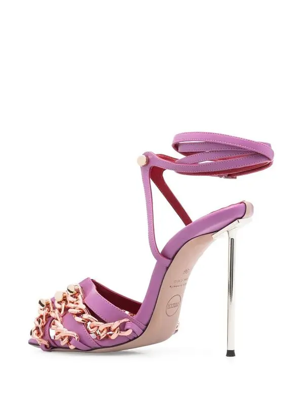 HARDOT Chain-detail Heeled Sandals - Purple