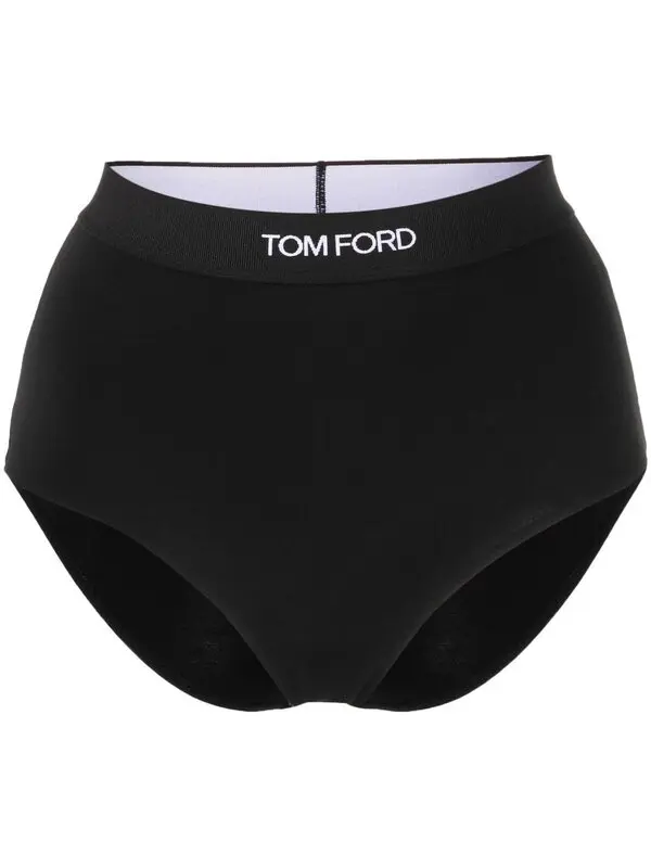 TOM FORD Logo-waistband Briefs - Black