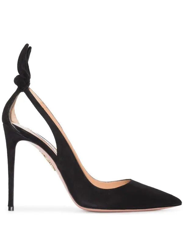 AQUAZZURA 105mm Bow Tie Pumps - Black