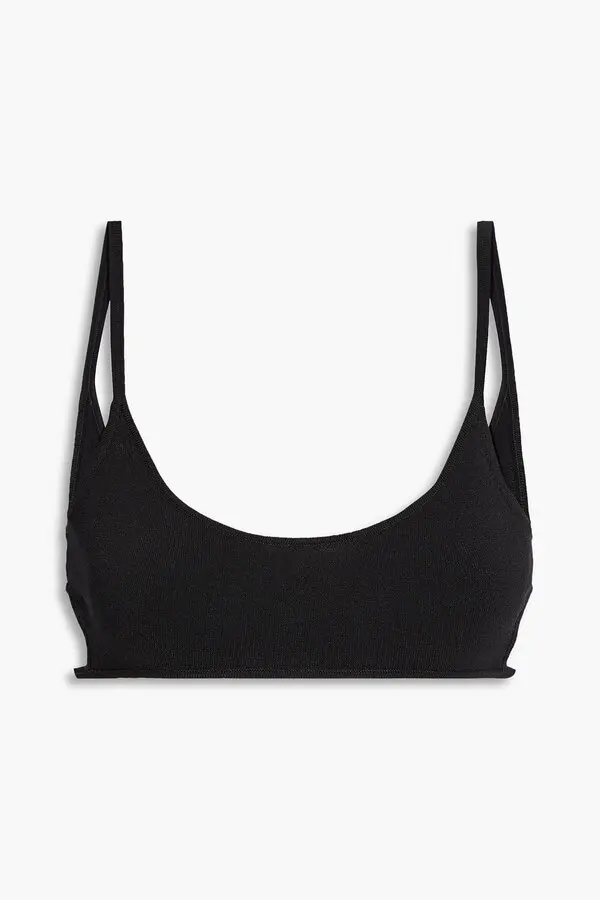 DION LEE Cutout Stretchknit Bra Top - Black