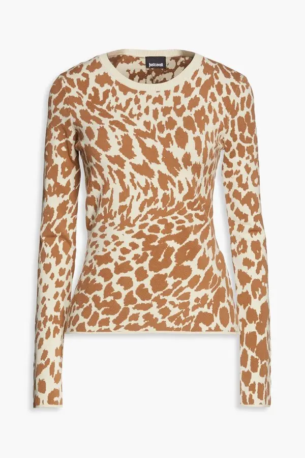 Just Cavalli Jacquard-knit Sweater With - Animal Print