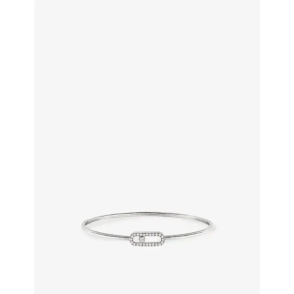 Messika Move Uno Flex Medium 18ct White-gold Diamond Bangle - White Gold