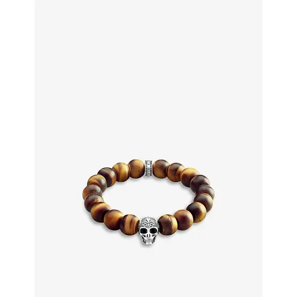 THOMAS SABO Sterling Silver Tiger's Eye Beaded Bracelet - Brown