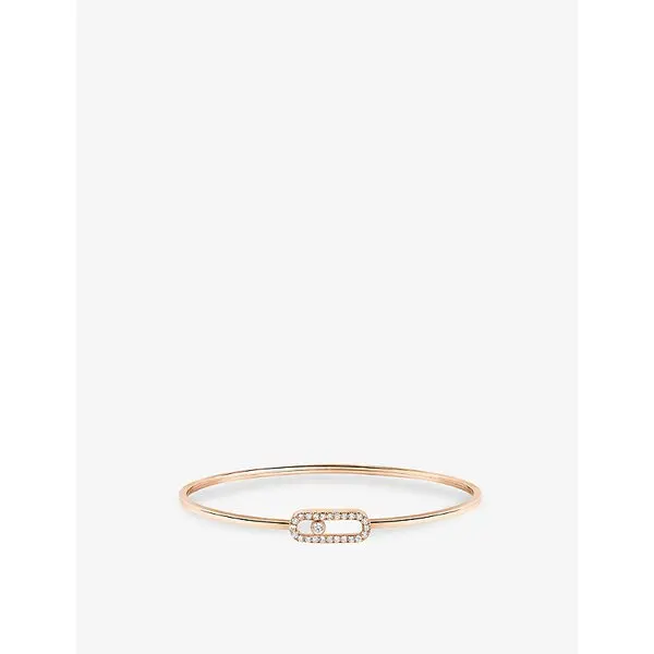 Messika Move Uno Flex Medium 18ct Diamond Bangle - Rose Gold