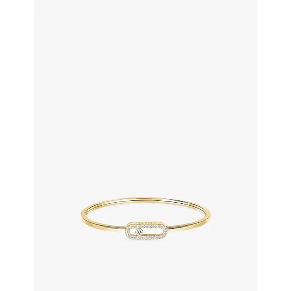 Messika Move Uno Flex Medium 18ct And Diamond Bangle Bracelet - Yellow