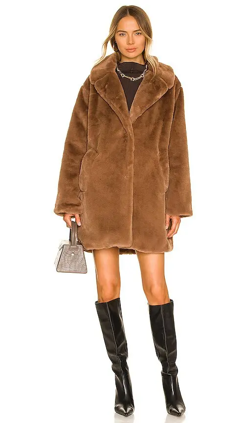 LAMARQUE Linnea Faux Fur Jacket - Mink Brown