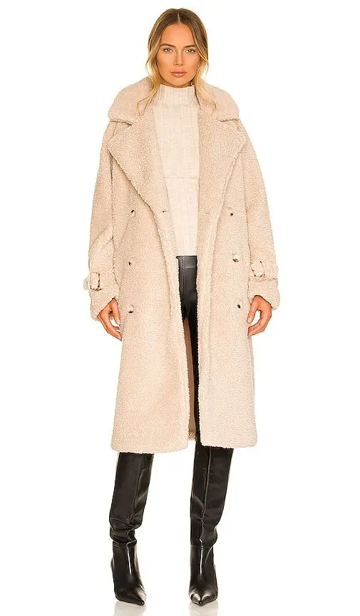 LAMARQUE Malani Faux Fur Coat - Beige