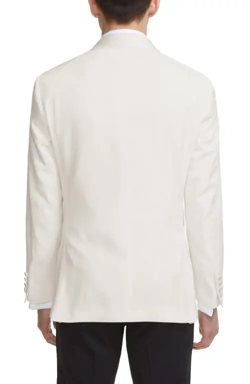 JACK VICTOR Ethan Trim Fit Solid Wool Dinner Jacket - Cream