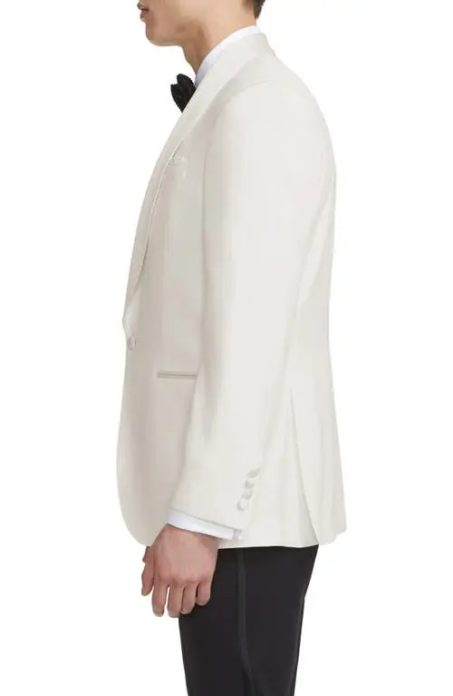JACK VICTOR Ethan Trim Fit Solid Wool Dinner Jacket - Cream