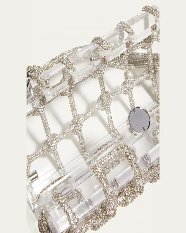 Cult Gaia Bess Caged Embellished Box Shoulder Bag