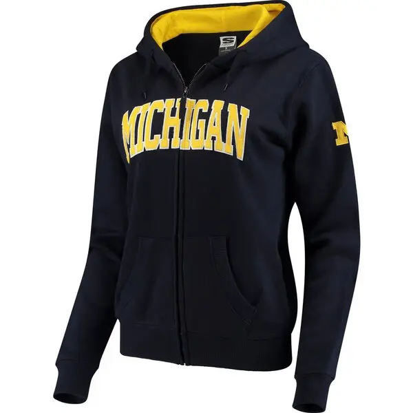 COLOSSEUM Stadium Athletic Michigan Wolverines Full-zip Hoodie - Navy