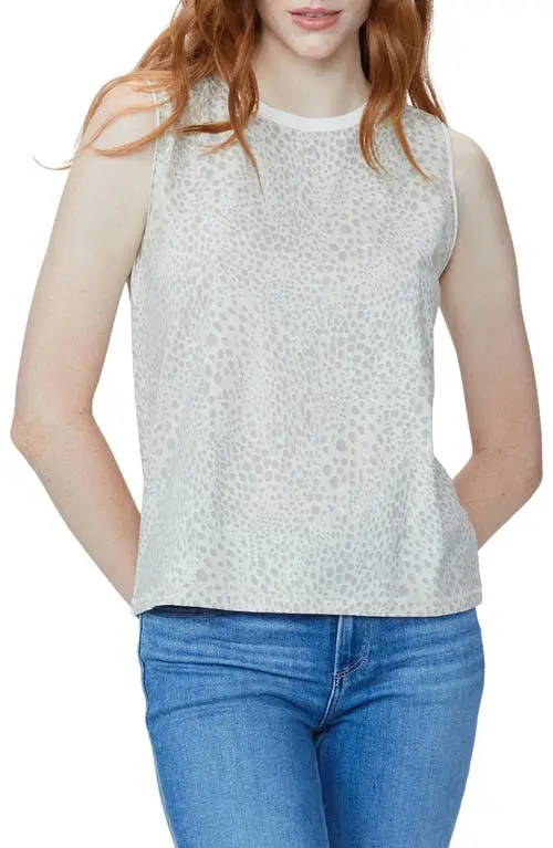 Paige Ryo Animal Print Stretch Cotton Tank Top