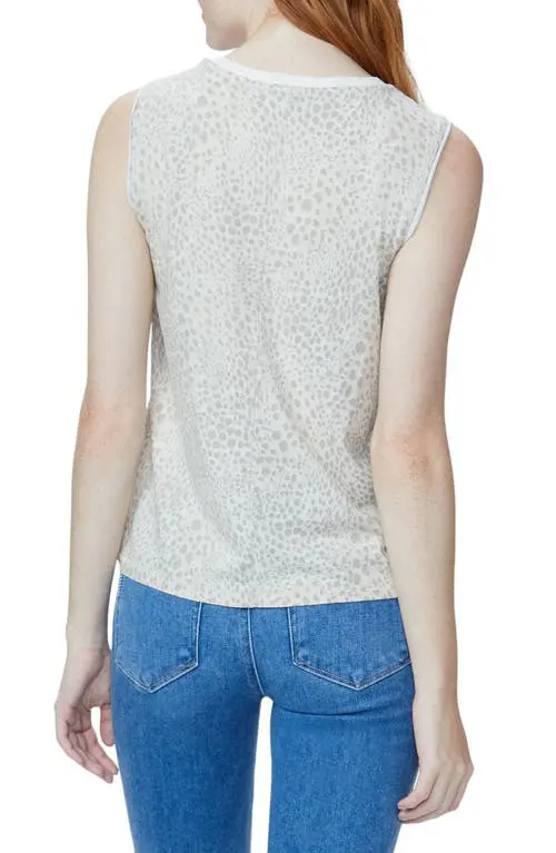 Paige Ryo Animal Print Stretch Cotton Tank Top