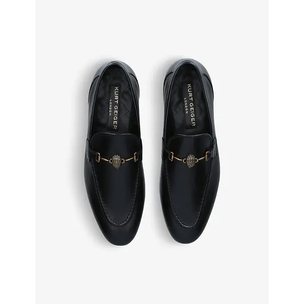 Kurt Geiger Ali Eagle Head Embellished Leather Loafers