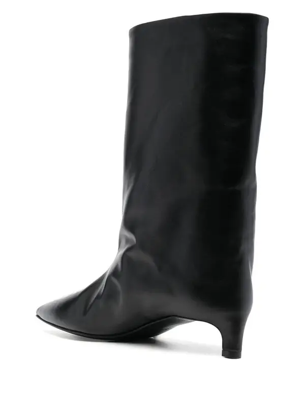 JIL SANDER Pointed-toe Leather Boots - Black