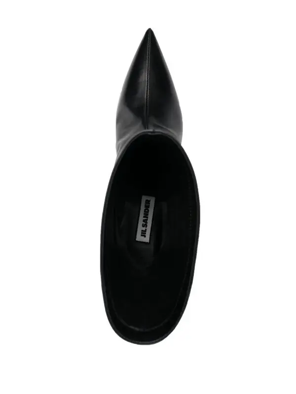 JIL SANDER Pointed-toe Leather Boots - Black