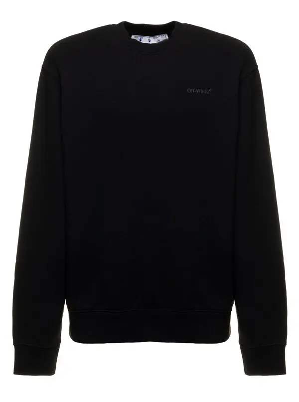 Off-White Cotton Sweatshirt With Diag Print