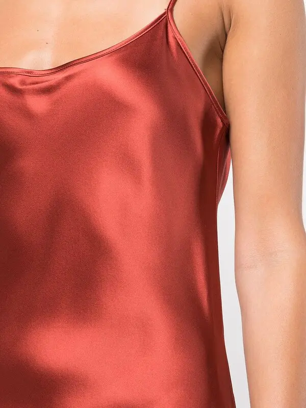 Voz Sleeveless Silk Midi Dress - Orange