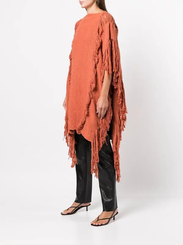 Voz Fringe-detail Long Top - Orange