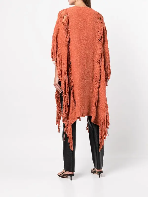 Voz Fringe-detail Long Top - Orange