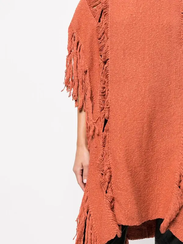 Voz Fringe-detail Long Top - Orange