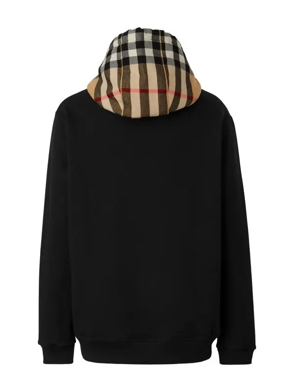 Burberry Check Hood Cotton Hoodie