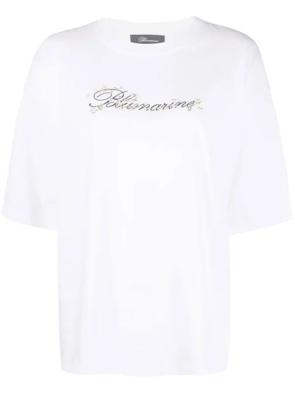Blumarine Embroidered Logo T-shirt - White