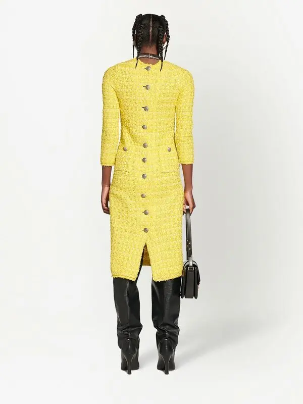 Balenciaga Woven Midi Pencil Dress
