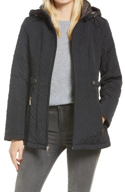 Gallery Quilted Zip-up Jacket - Black