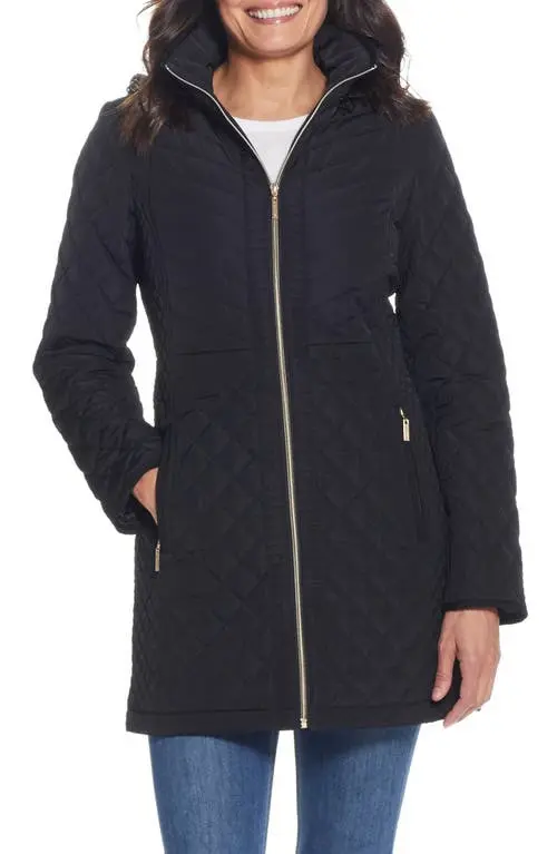 Gallery Quilted Zip-up Jacket - Black