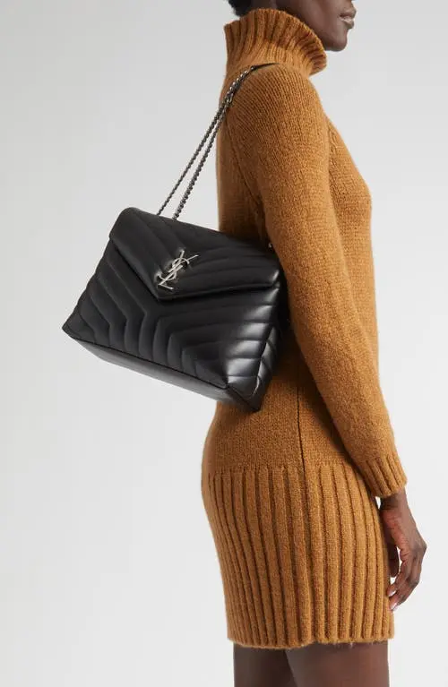 Saint Laurent Medium Loulou Matelassé Shoulder Bag - Nero/nero