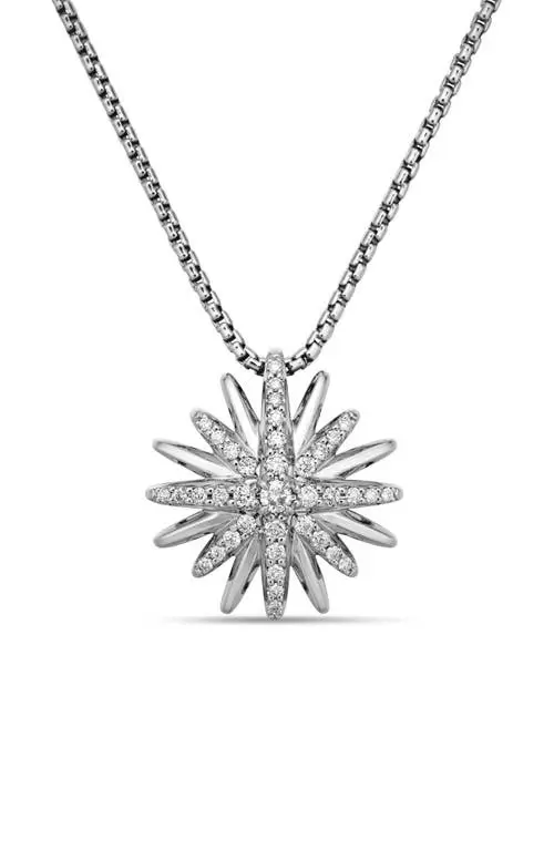 David Yurman Starburst Diamond Pendant Necklace - Diamond/silver