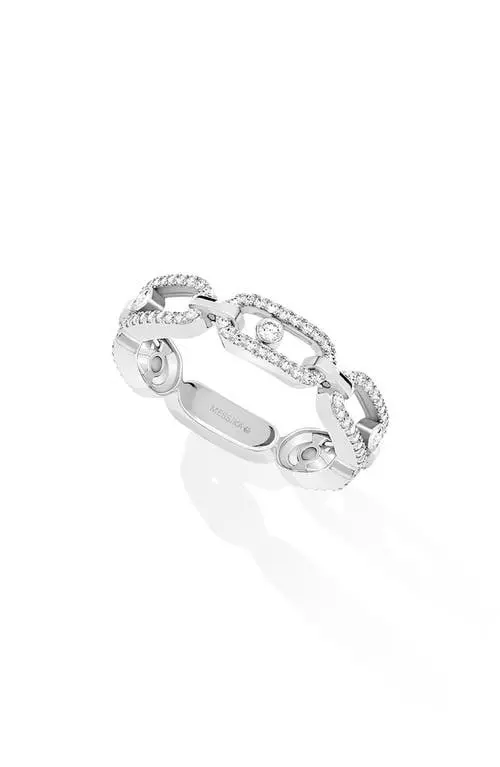 Messika Move Uno Diamond Link Ring - White Gold