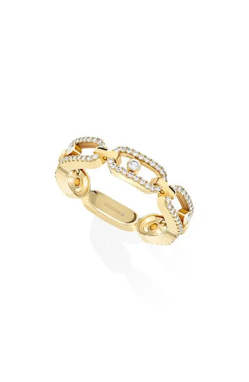 Messika Move Uno Diamond Link Ring - Yellow Gold
