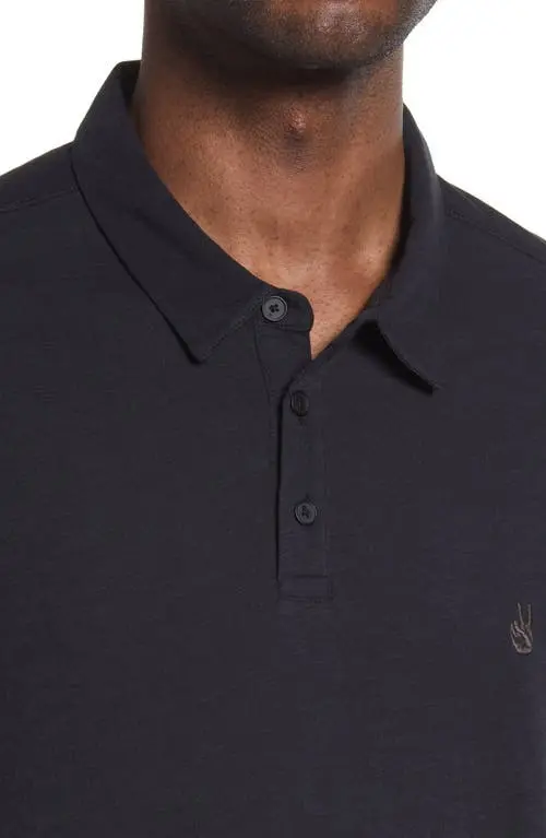 John Varvatos Victor Solid Slub Cotton Polo - Black