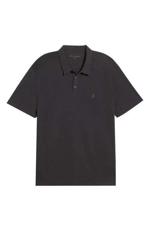 John Varvatos Victor Solid Slub Cotton Polo - Black