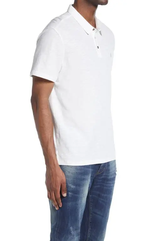 John Varvatos Victor Solid Slub Cotton Polo - Salt
