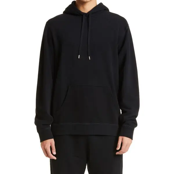 Sunspel Cotton French Terry Hoodie - Black