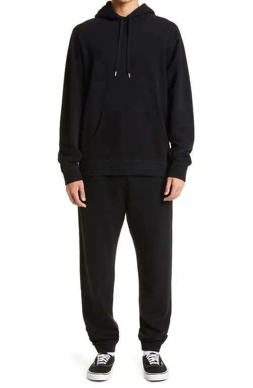 Sunspel Cotton French Terry Hoodie - Black