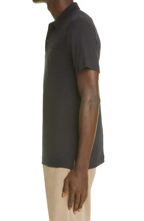Sunspel Riviera Cotton Polo - Black
