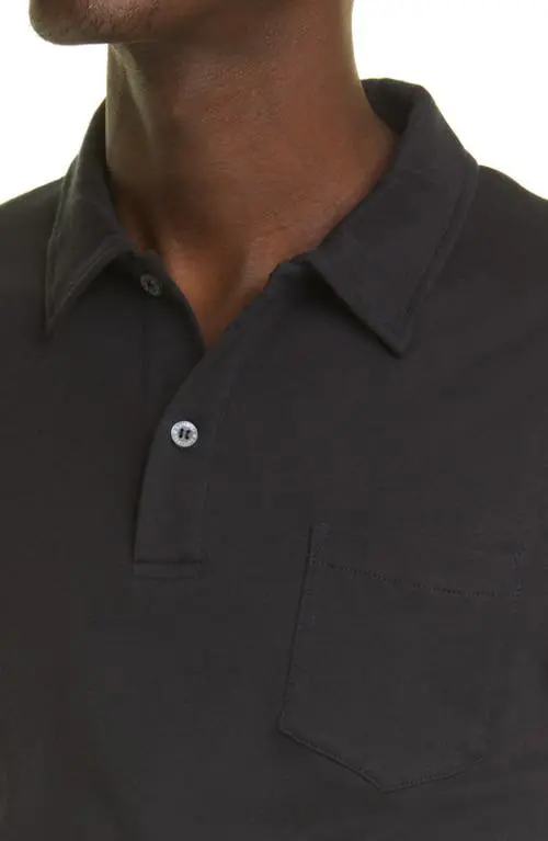 Sunspel Riviera Cotton Polo - Black