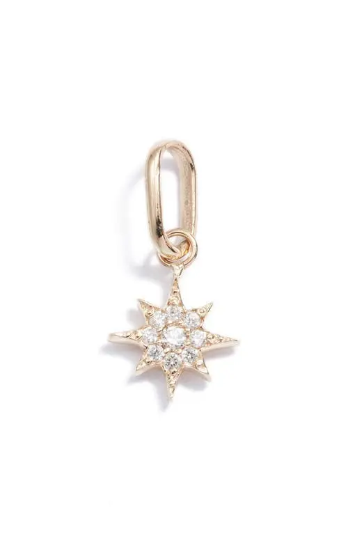 Anzie North Star Diamond Pendant Charm - Gold/diamond